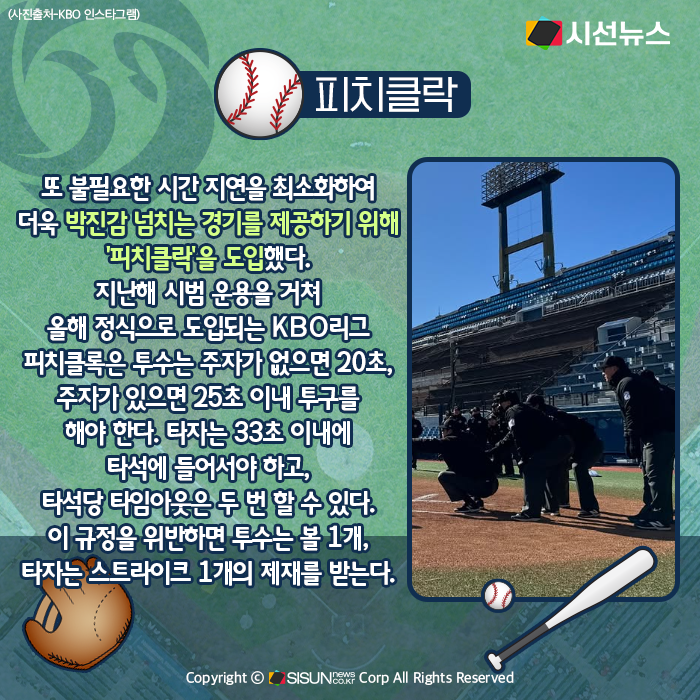 [카드뉴스] ‘빠르고 공정하게’ 새롭게 바뀐 KBO 규정 총정리...ABS 조정·피치클락 도입